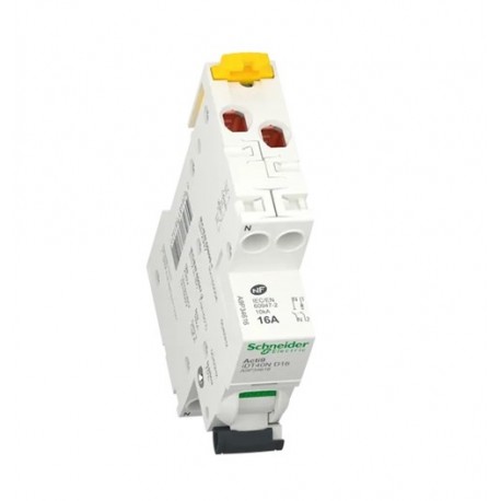 Schneider - Acti9 iDT40N - disjoncteur modulaire - 1P+N D 16A 6000A/10kA - Réf : A9P34616
