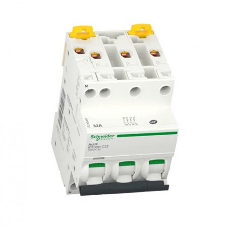 Schneider - Acti9 iDT40N - disjoncteur modulaire - 3P+N C 32A 6000A/10kA - Réf : A9P24732
