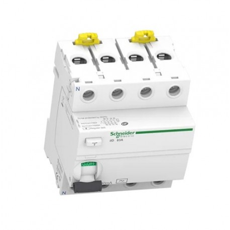 Schneider - Acti9, iID interrupteur différentiel 4P 63A 30mA type AC - Réf : A9R11463
