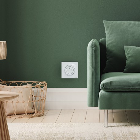 Schneider Odace - Prise de courant 2P+T affleurante blanc complet - Réf ...